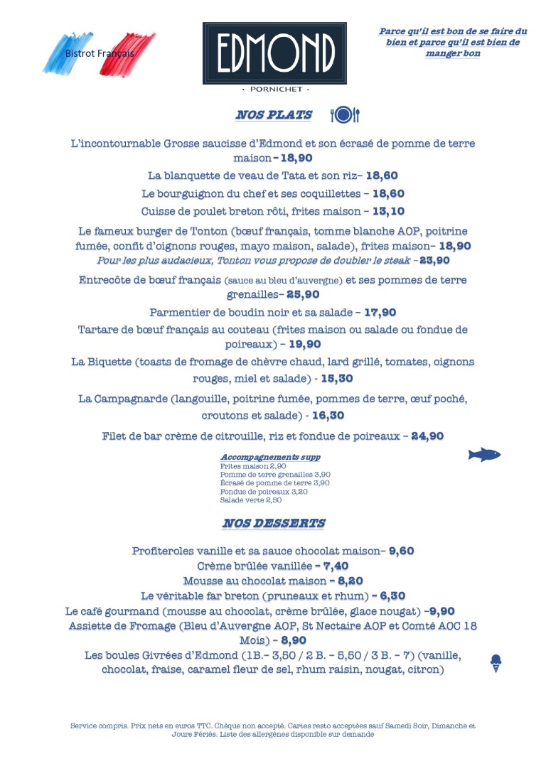 Edmond Restaurant – Edmond Restaurant à Pornichet